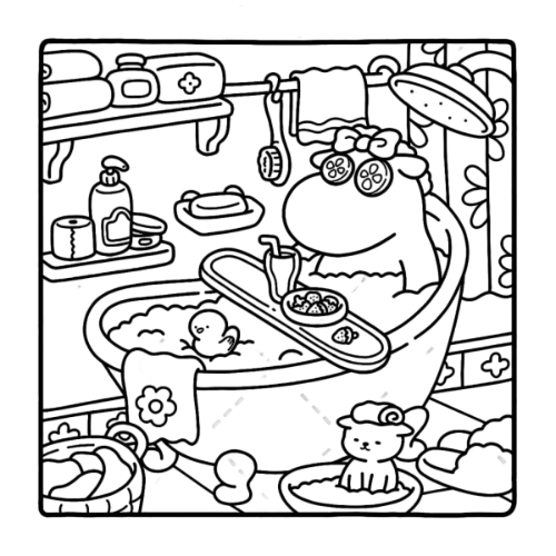 cozy friends coloring book pages