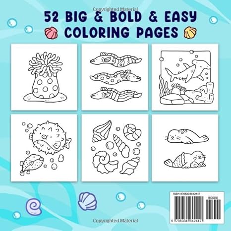 Ocean Scene Coloring Book – Bold & Easy Sea Life Designs